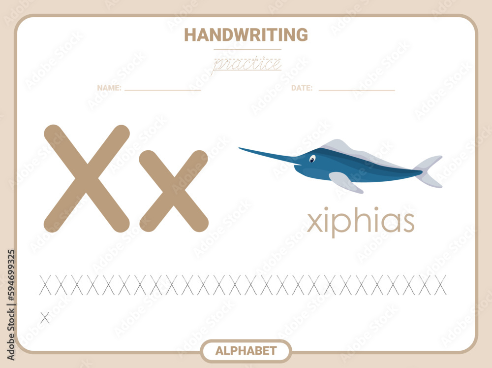 Alphabet tracing practice Letter X. Tracing practice worksheet ...