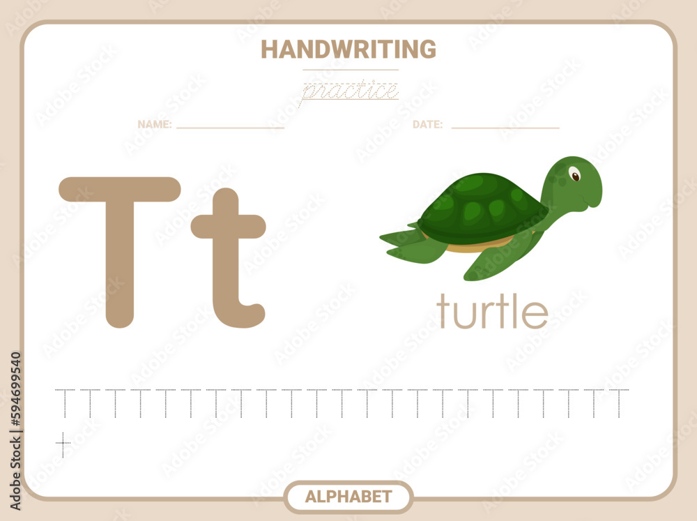 Alphabet tracing practice Letter T. Tracing practice worksheet ...