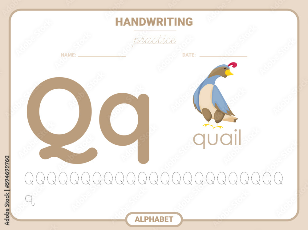 Alphabet tracing practice Letter Q. Tracing practice worksheet ...