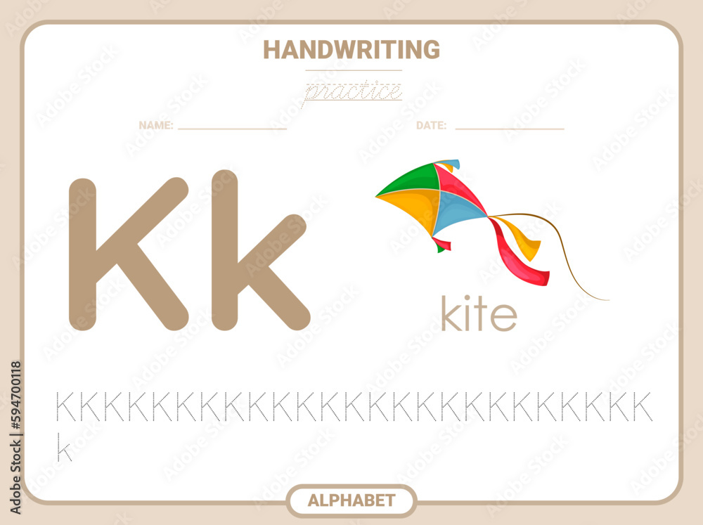 Alphabet tracing practice Letter K. Tracing practice worksheet ...