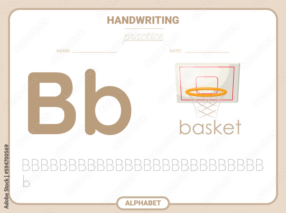 Alphabet tracing practice Letter B. Tracing practice worksheet ...