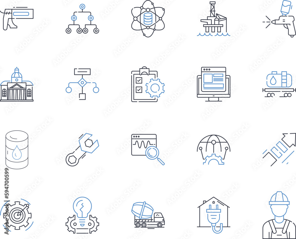 Contractor line icons collection. Construction, Renovation, Remodeling ...