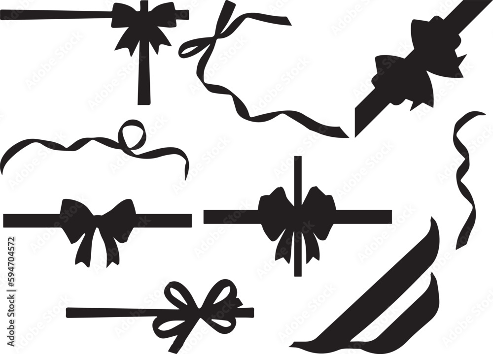 Gift Bow Vector File, Vector Bundle File-Cut File-Vector Clip Art Stock ...