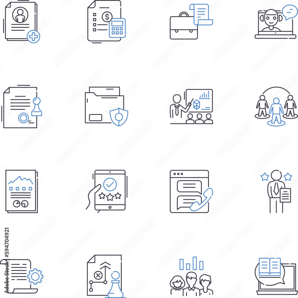 Sampling technique line icons collection. Population, Sample ...
