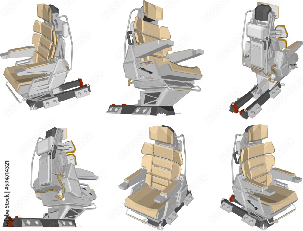 Vector illustration sketch of jet airplane ejection seat Stock Vector ...