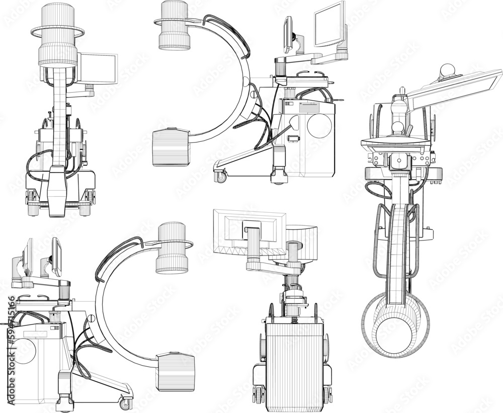Vector illustration sketch of xray hospital medical device Stock Vector ...