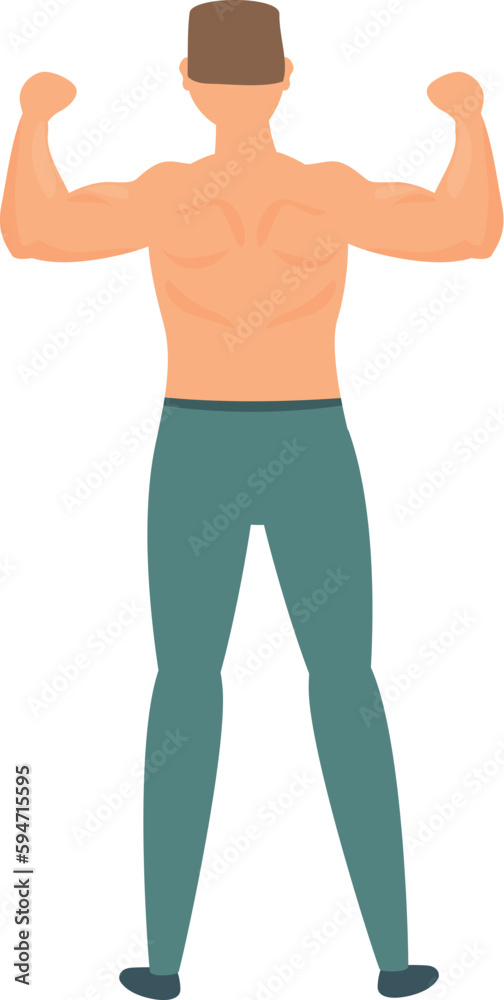 Strong Man Flexing Cartoon