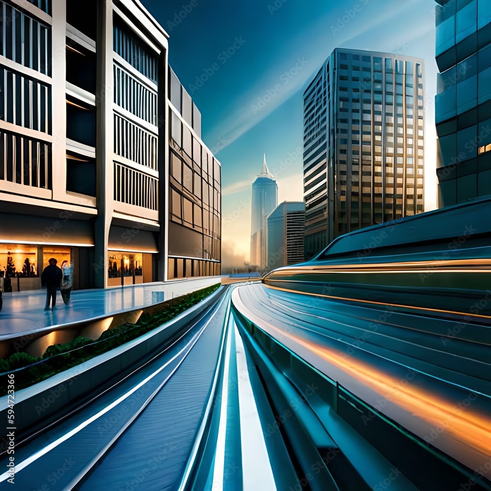 Modern Smart City Coastal Townscape with Skyscrapers - Urbanization ...
