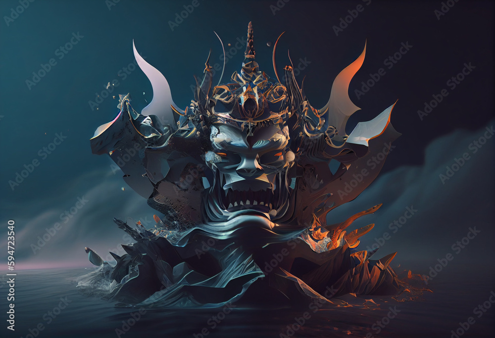 Beautiful abstract Susanoo - god of storms and the sea. Generative AI ...