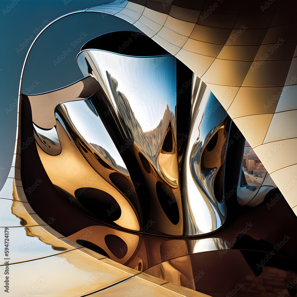 perfect focus high definition augmented photography futuristic building ...