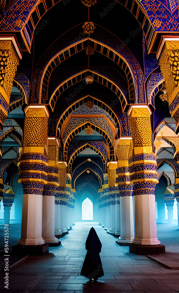 Islamic mosques,Minaret and domes - Created with Generative AI ...