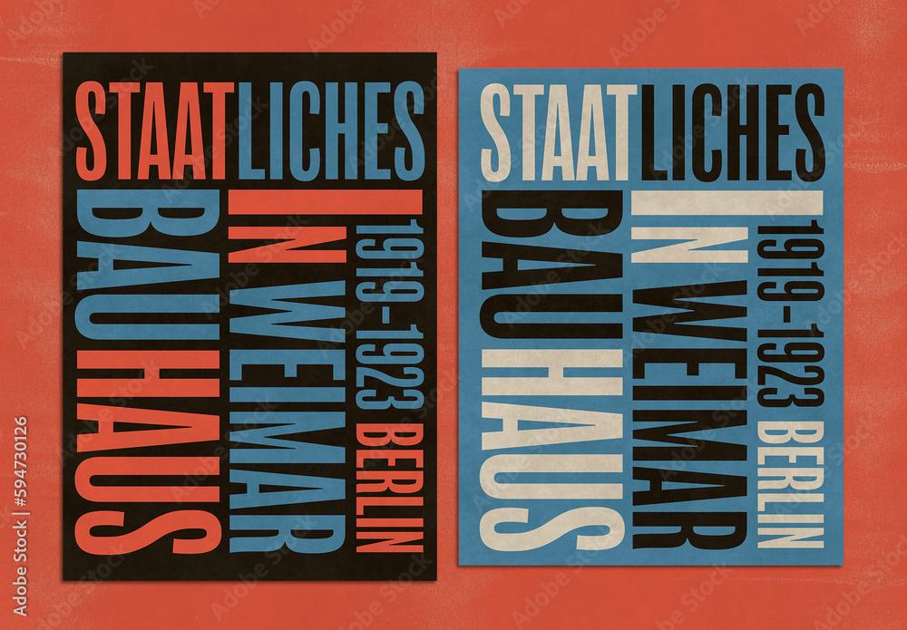 Bauhaus Typography Poster Layout Design Stock Template | Adobe Stock