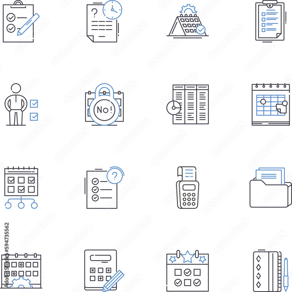 Vetor de Time frame line icons collection. Chronology, Duration ...