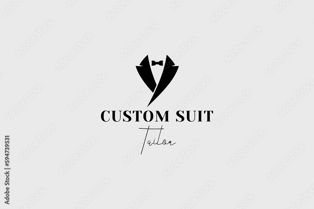 gentleman custom tailor logo vector icon illustration Stock Vector ...