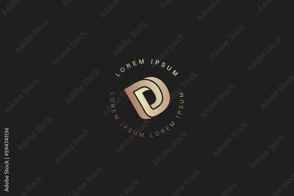 dynamic D modern luxury monogram typography logo design, d line logo ...