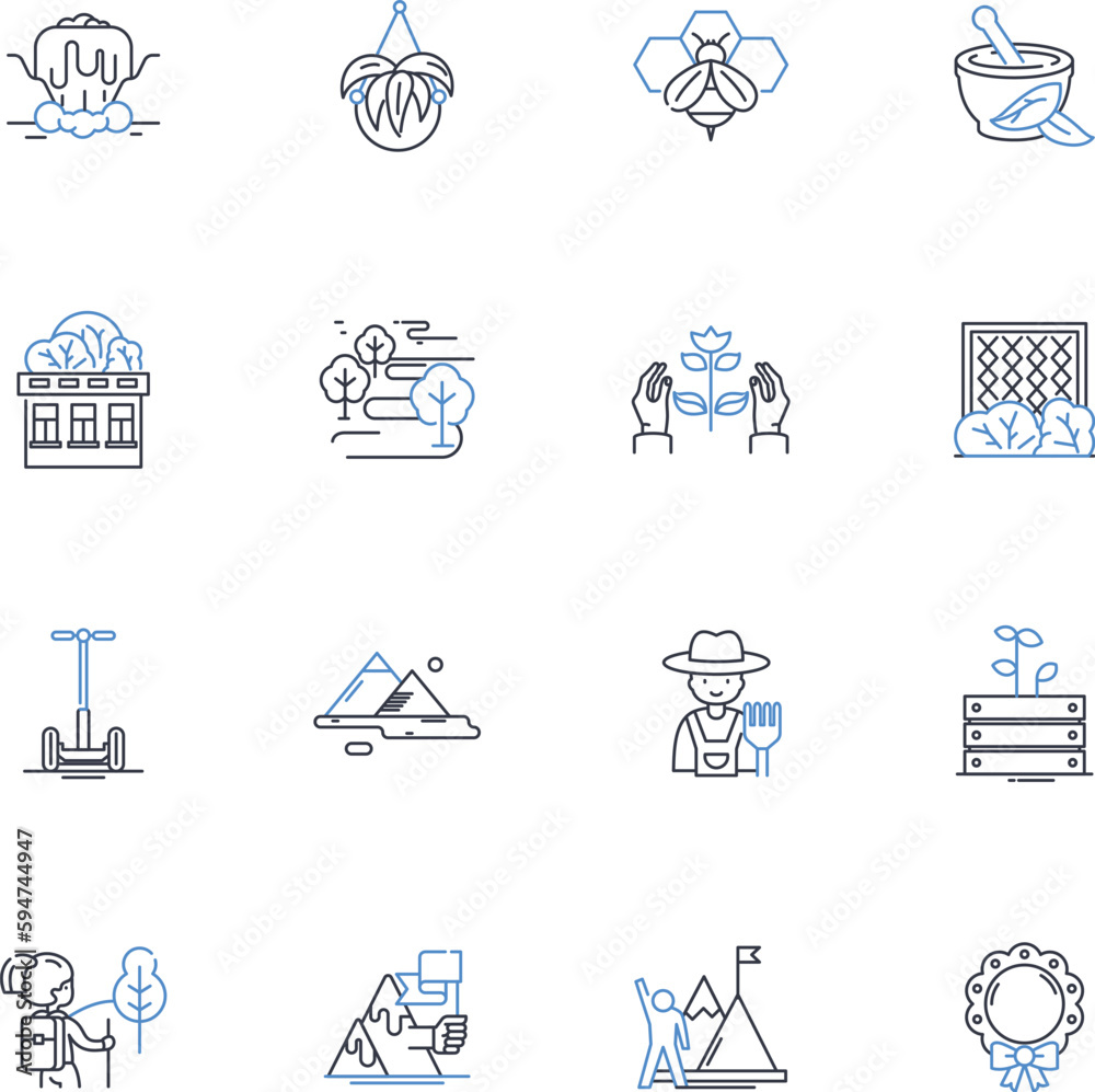 Climate change line icons collection. Sustainability, Adaptation ...