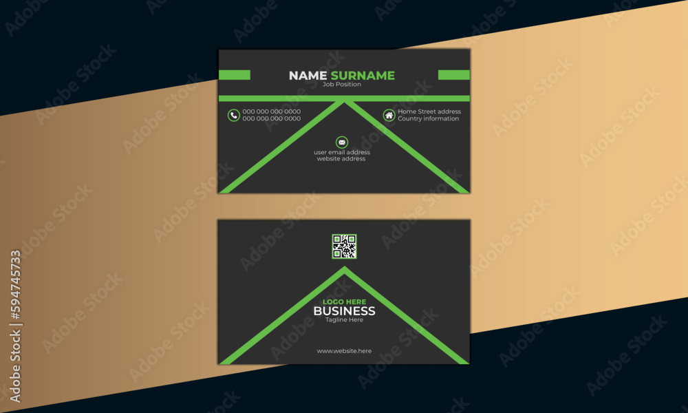 Vetor de modern business card template, Simple Business Card Layout ...