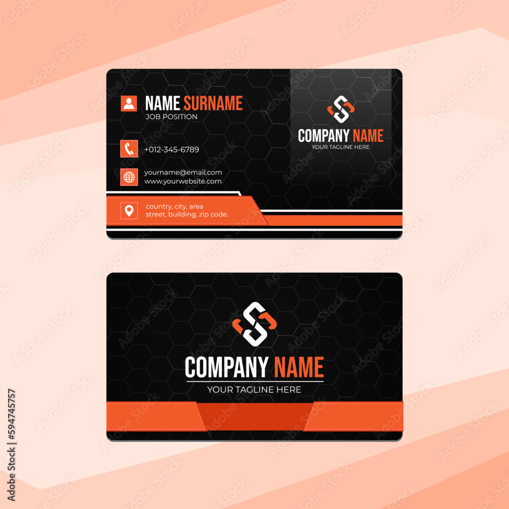 Modern presentation card with company logo. Vector business card ...