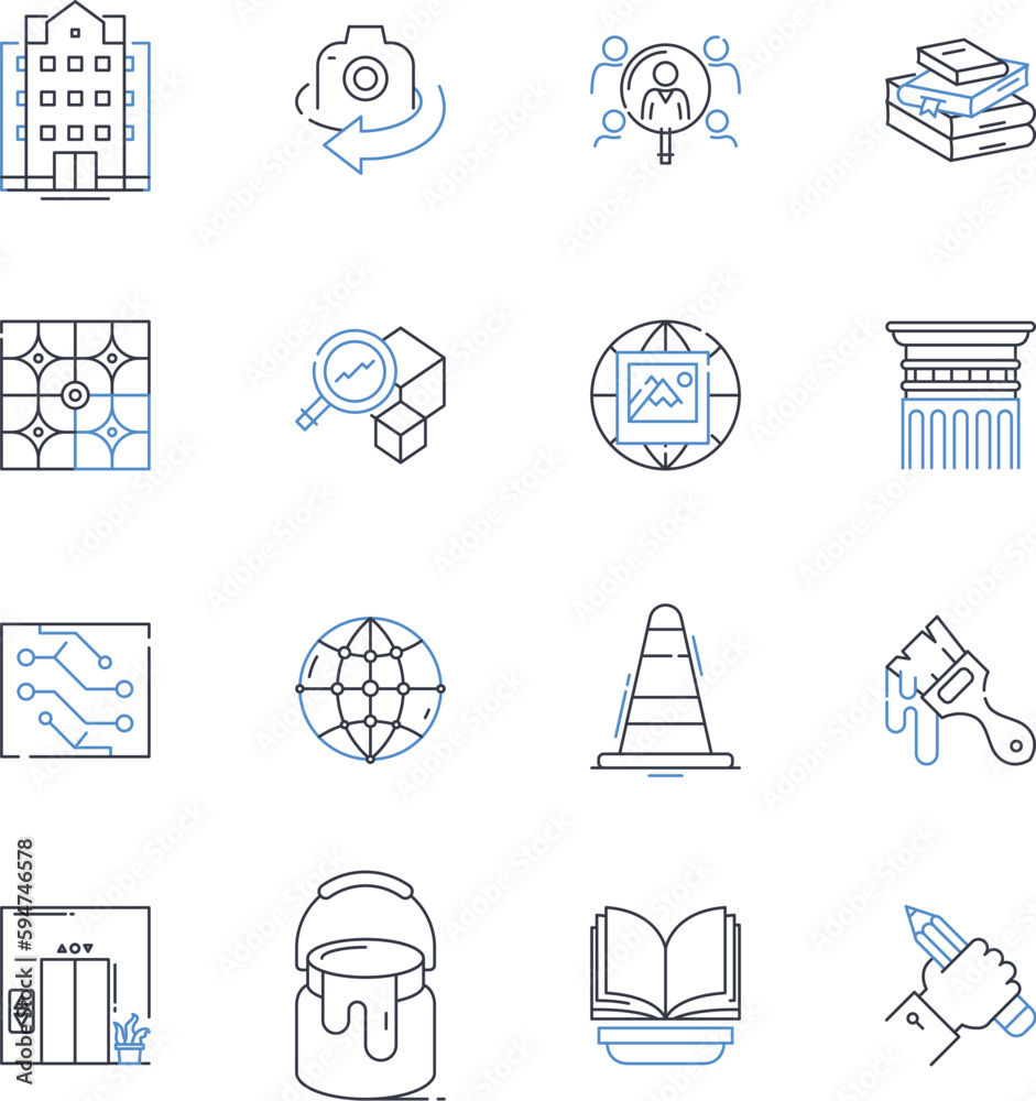 Environmental Factors line icons collection. Pollution, Climate ...