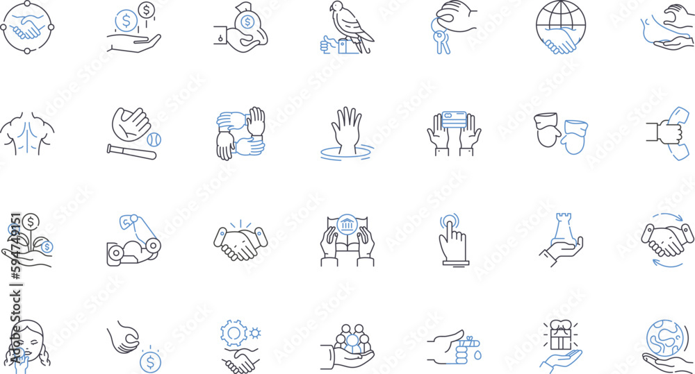 Nonverbal cues line icons collection. Gestures, Posture, Facial ... Nonverbal cues line icons collection. Gestures, Posture, Facial ...