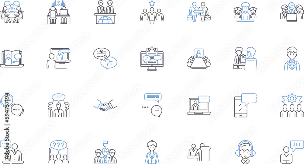 Guests line icons collection. Visitors, Invitees, Attendees, Tourists ...