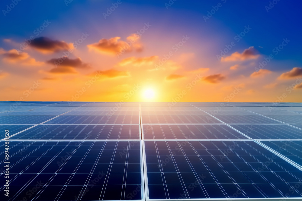 ภาพประกอบสต็อก Solar panel on sky background photovoltaic power supply ...