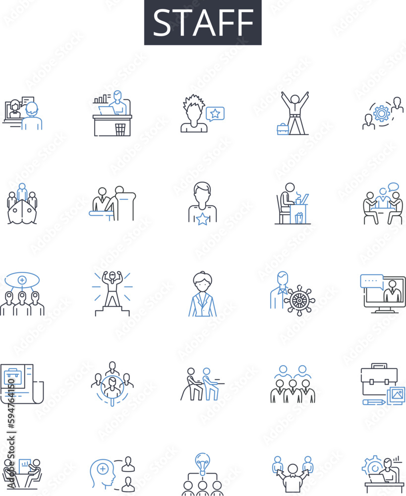 Staff line icons collection. Personnel, Employees, Workers, Team ...