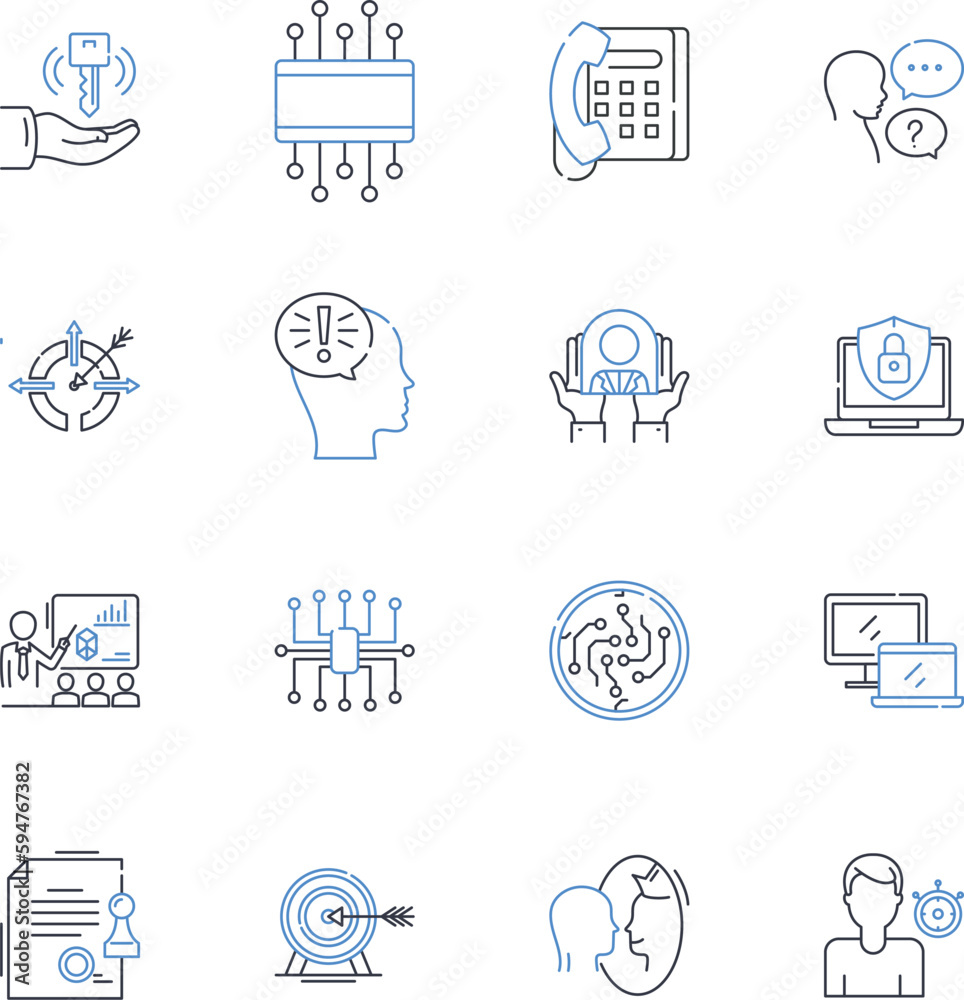 Collaborative effort line icons collection. Synergy, Partnership, Unity ... Collaborative effort line icons collection. Synergy, Partnership, Unity ...