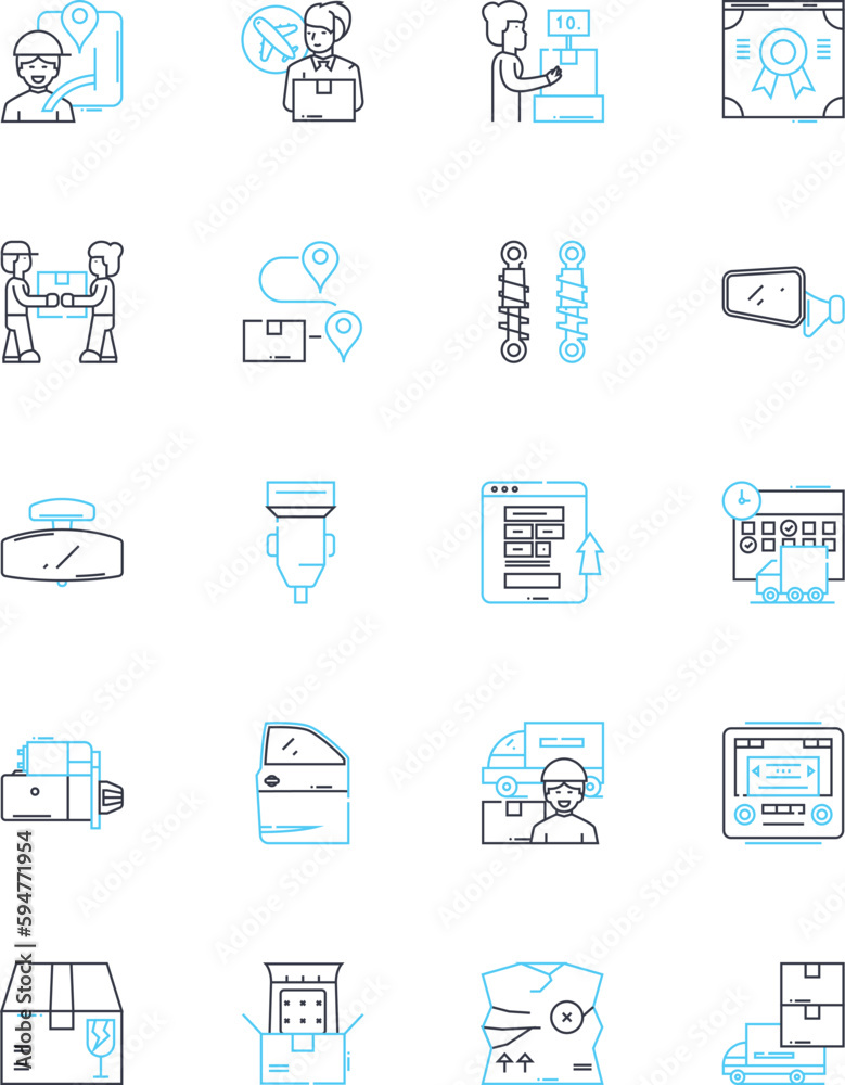 Buses linear icons set. Transportation, Commute, Travel, Public ...