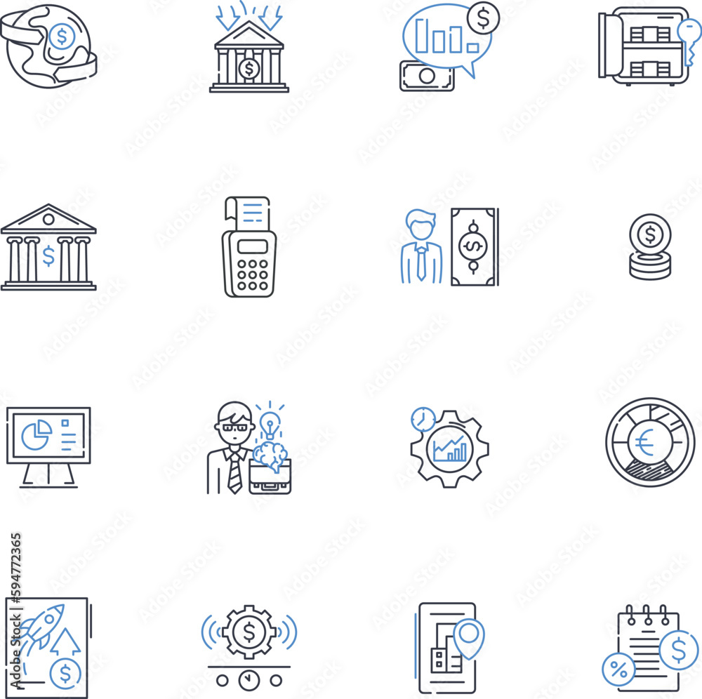 Stock market line icons collection. Shares, Traders, Investing, Equity ... Stock market line icons collection. Shares, Traders, Investing, Equity ...
