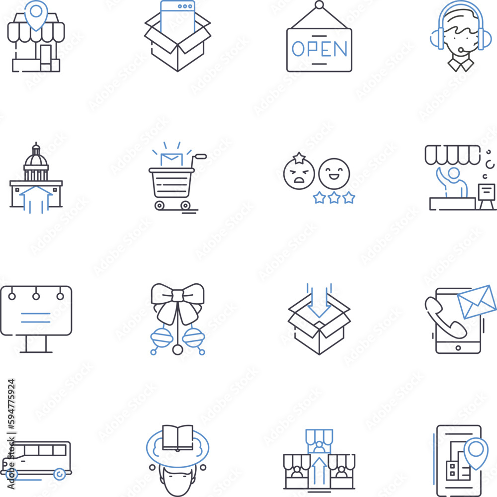 Transportation service line icons collection. Commute, Shuttle, Carpool ...