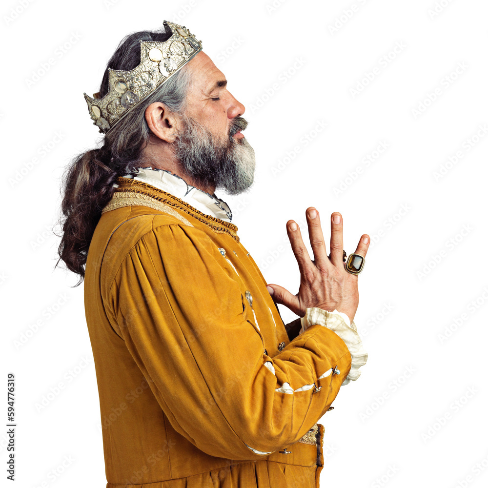 King, crown and man in royal costume isolated, transparent and png ...