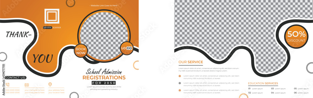School Admission Registration Bifold Brochure 4 Page Design Template ...