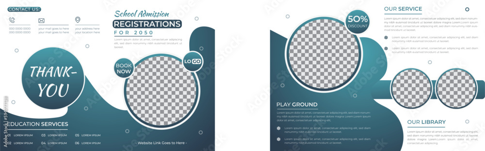School Admission Registration Bifold Brochure 4 Page Design Template ...