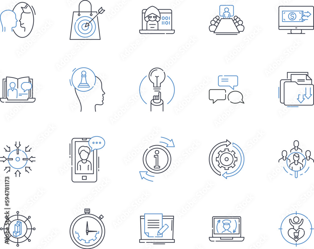 Joint ventures line icons collection. Collaboration, Partnership ...