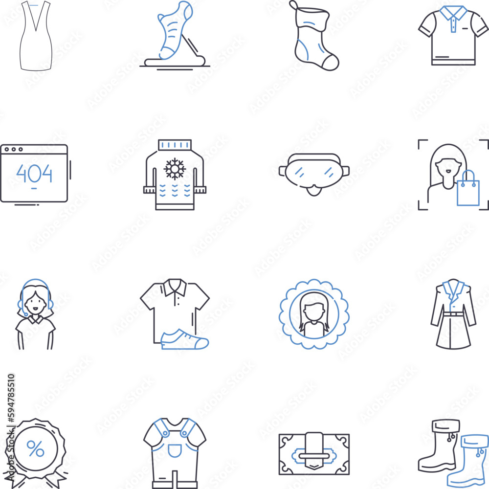 Second-hand stores line icons collection. Thrift, Resale, Vintage ...