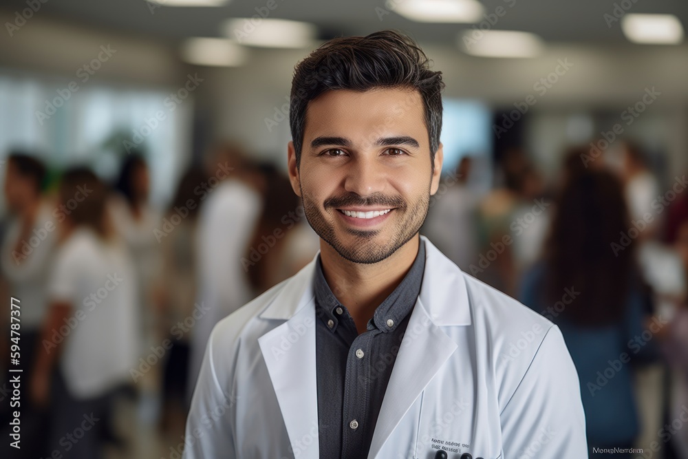 Group portrait photography of a grinning doctor in his 30s wearing a ...