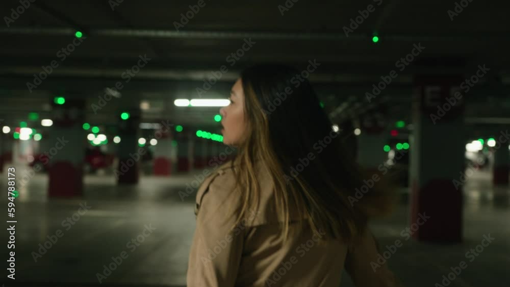 Scared woman stressful Asian chinese girl hiding from dangerous threat ...