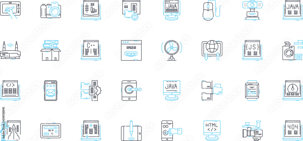 Deep learning linear icons set. Neural nerks, Artificial intelligence ... Deep learning linear icons set. Neural nerks, Artificial intelligence ...