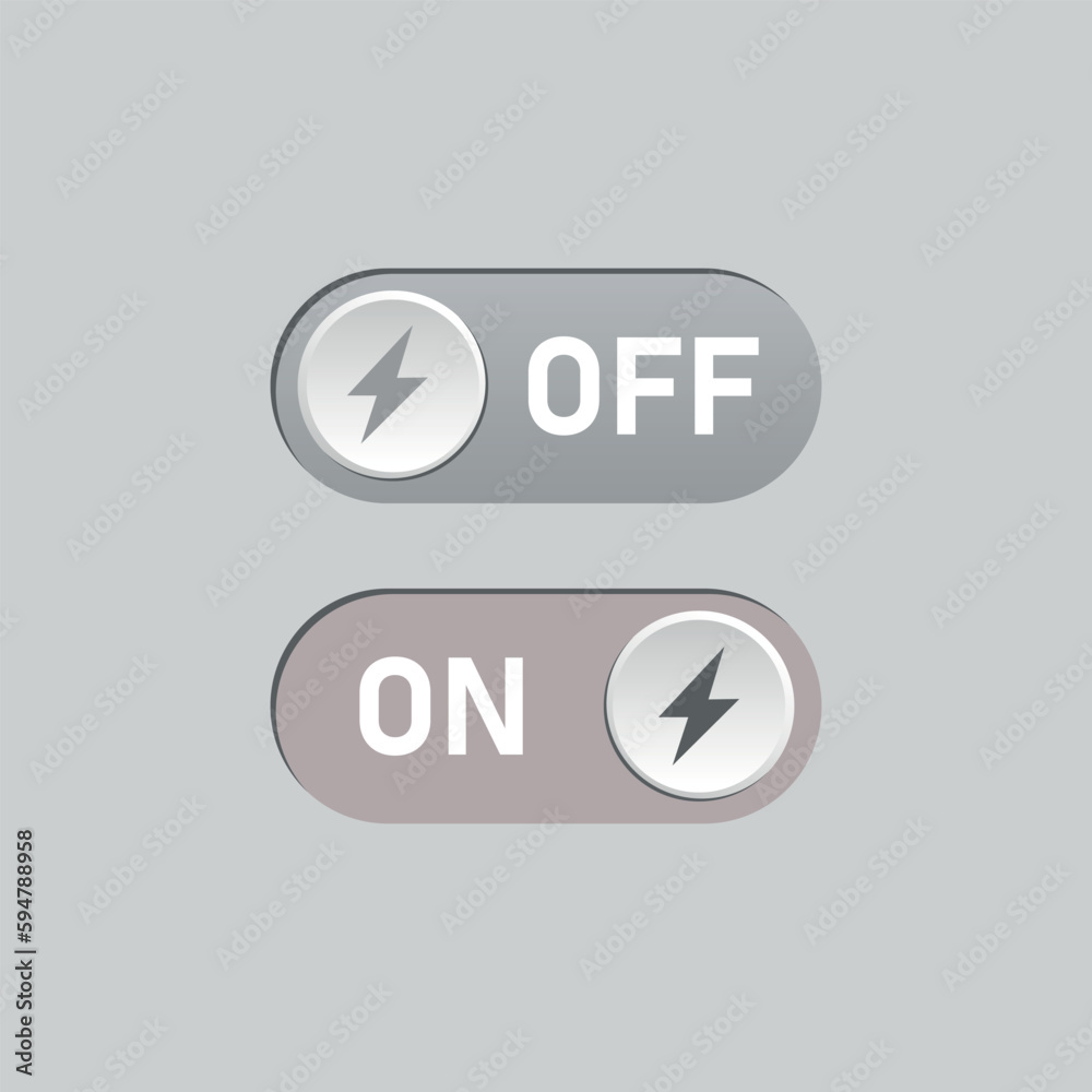 Power Switch sign and symbol. Electric power.. A slide bar with two ...