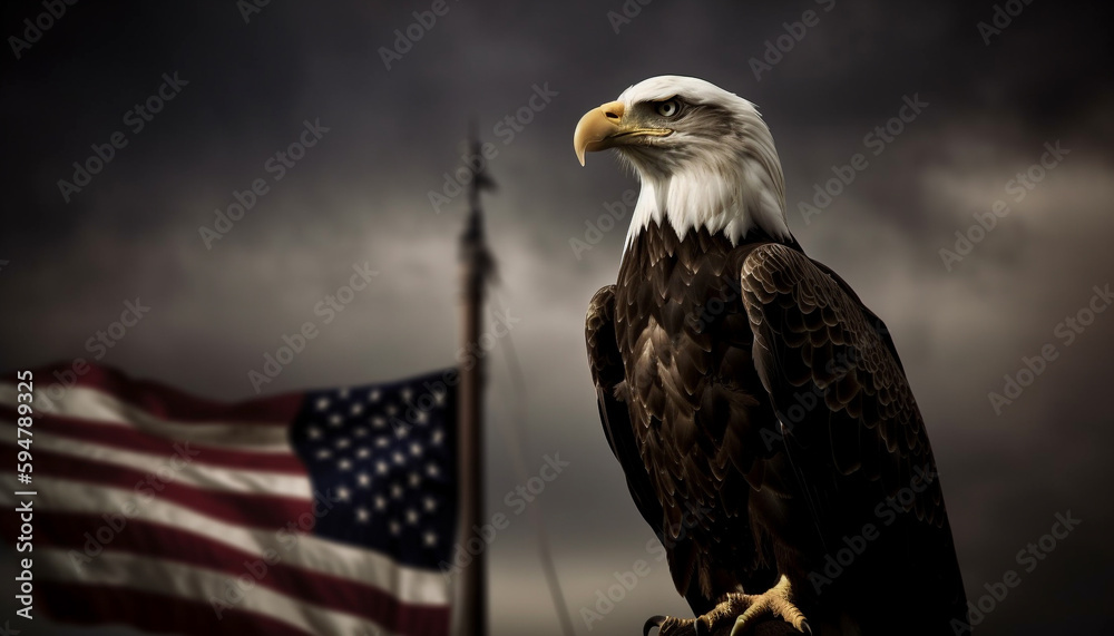 Majestic Bald Eagle soaring high, symbol of freedom generated by AI ...