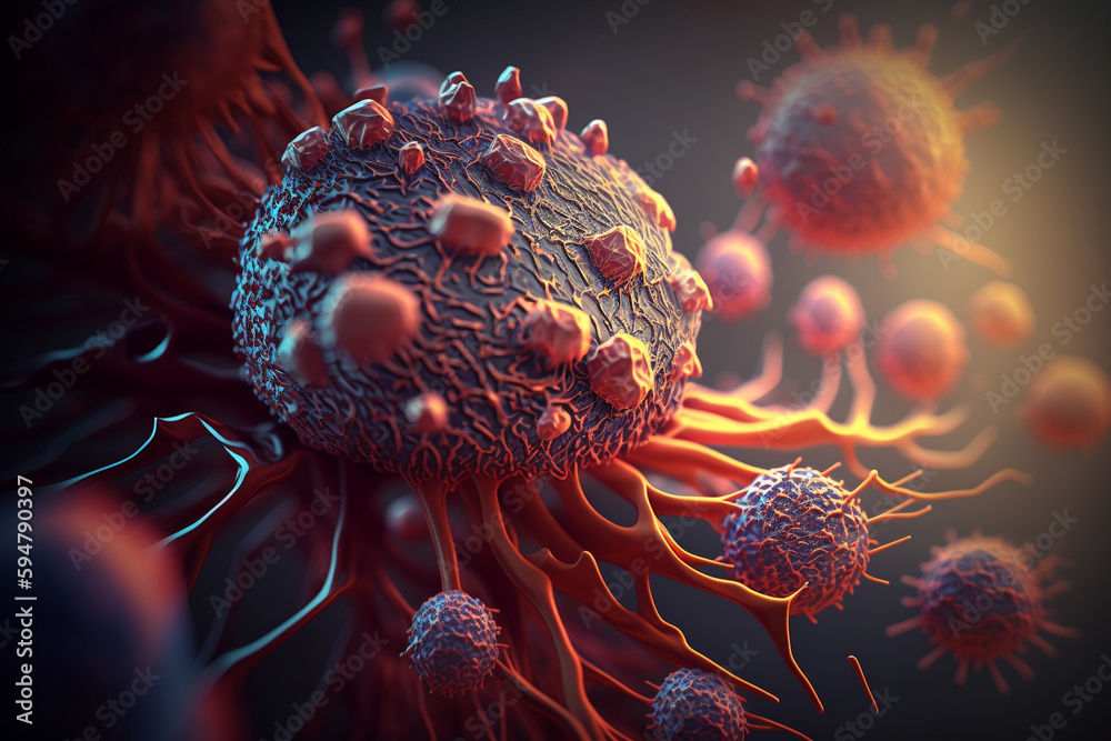 Oncology. Cancer cells. Chemotherapy. treatment for malignant in a ...