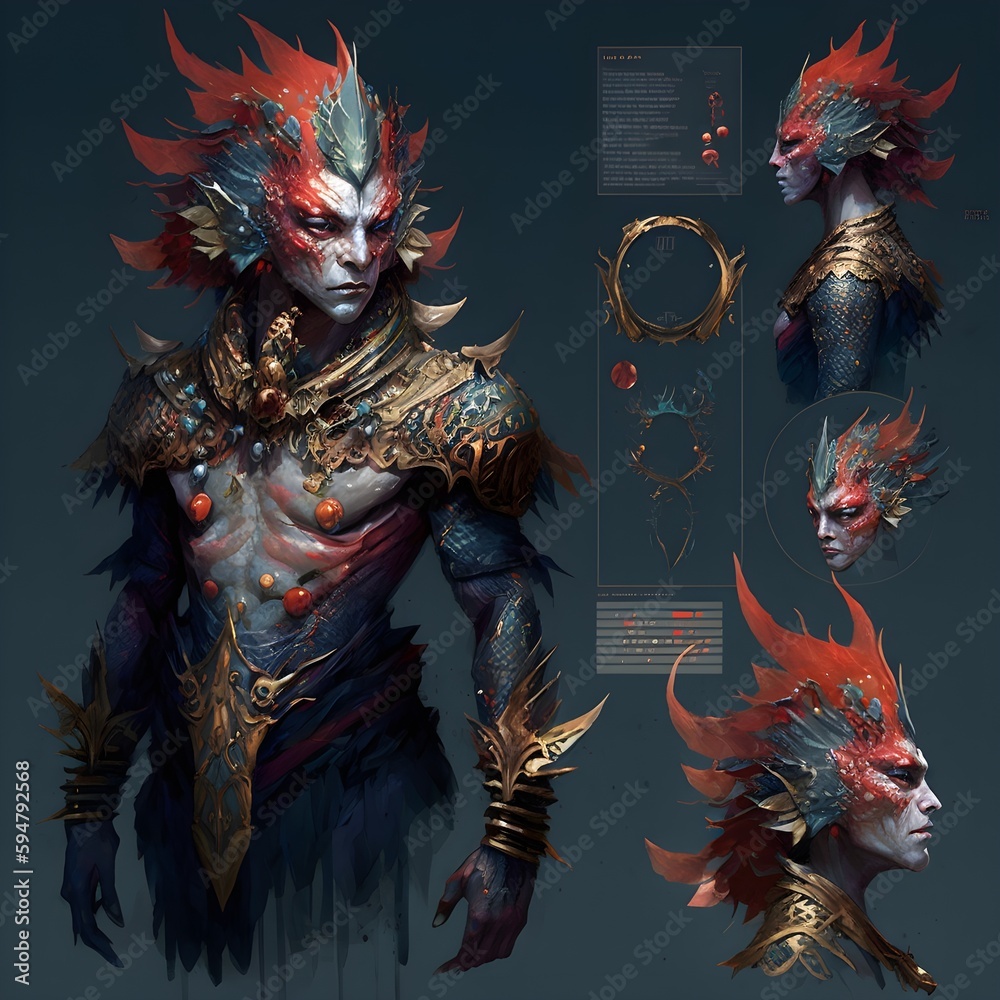 Character Design Character Boards A DnD Creepy Merman fishman half man ...
