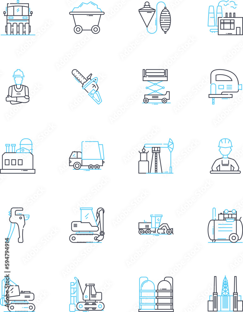 Renovation & remodeling linear icons set. Renovation, Remodeling ...