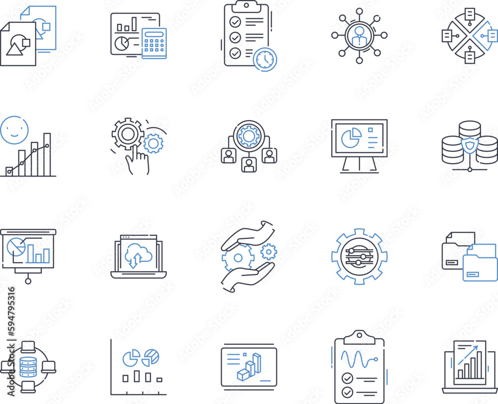 Social nerking line icons collection. Connection, Business, Promotions ...