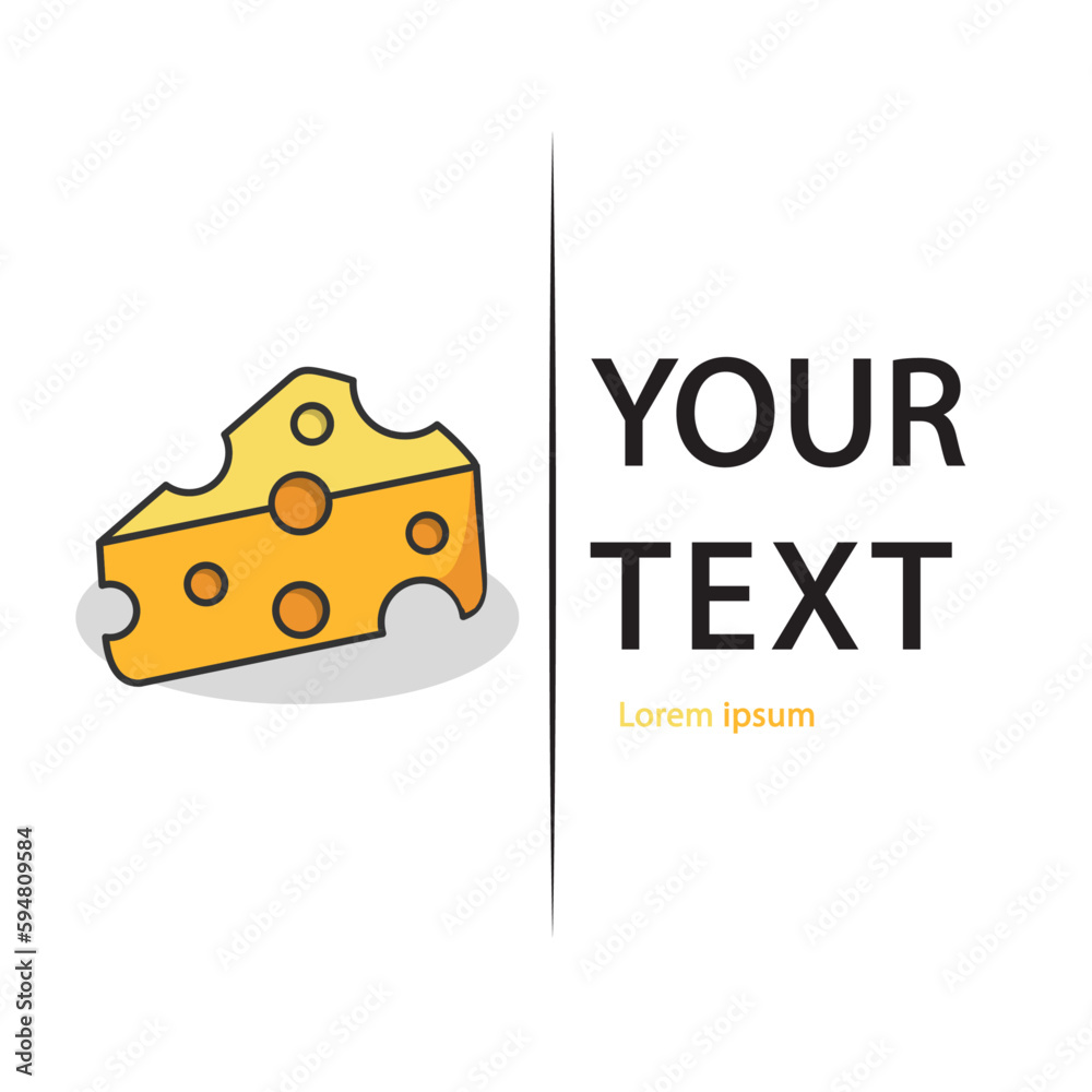Cheese logo icon with text space vector line icon, yogurt, dutch ...
