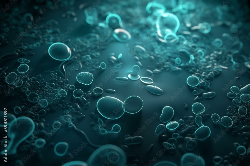 Bacteria cells under microscope background, Bacteria disease epidemic ...