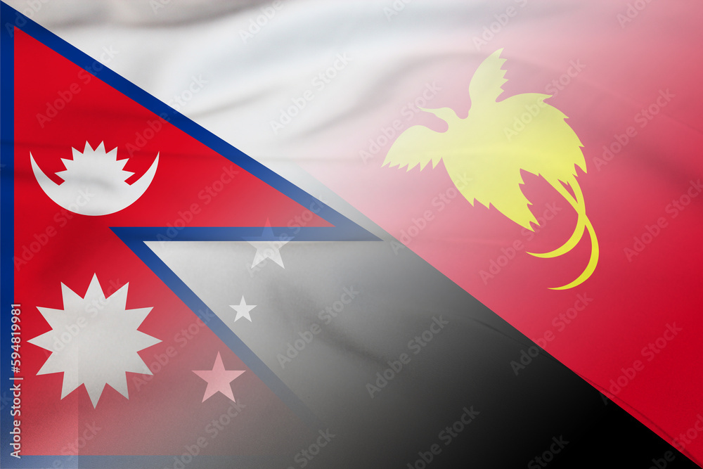 Nepal and Papua New Guinea official flag transborder negotiation PNG ...