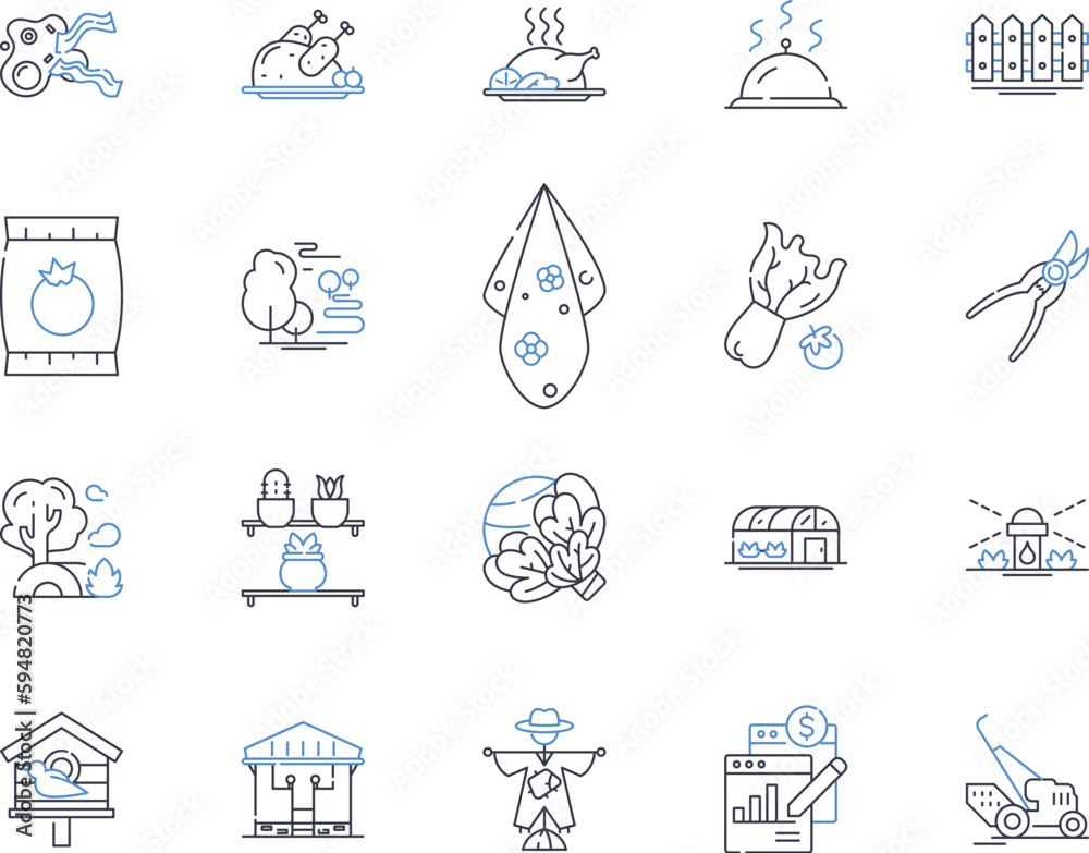 Plastics factory line icons collection. Injection, Molding, Extrusion ...