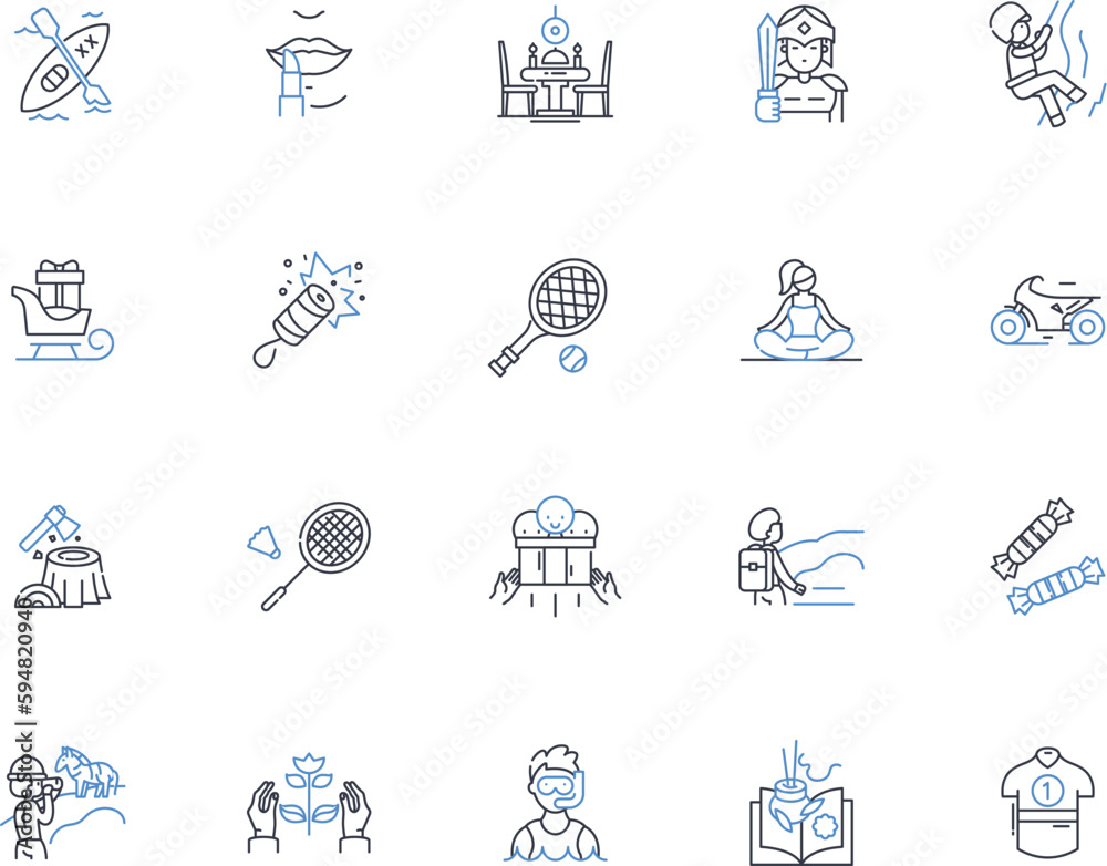 Brisk exercise line icons collection. Cardio, Sprinting, Jogging, High ...